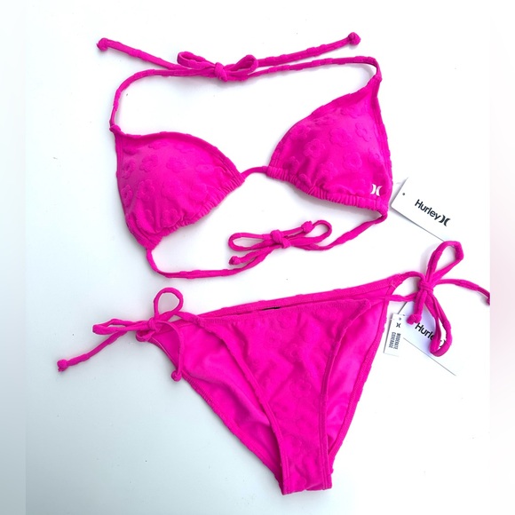 Hurley | Swim | Hurley Hot Pink Daisy String Bikini | Poshmark